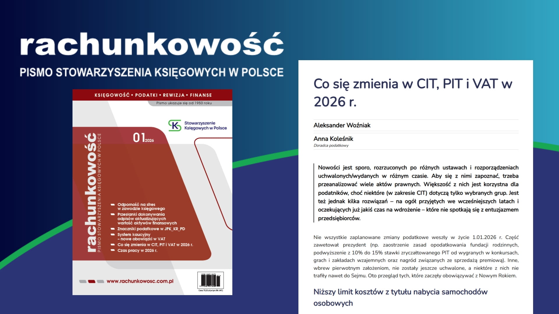 Co się zmienia w CIT, PIT i VAT w 2026 r.